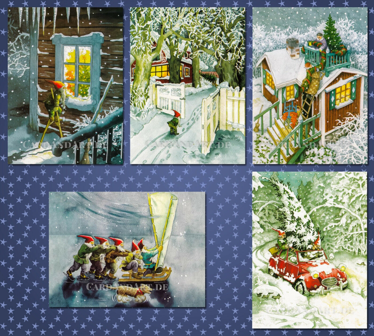 Inge Löök 5 Postkarten Set 13 | NEU | | CardAndArt